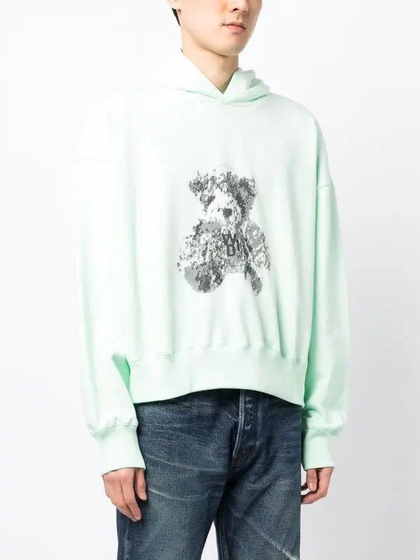 We11Done Logo-patch Cotton Hoodie - Green