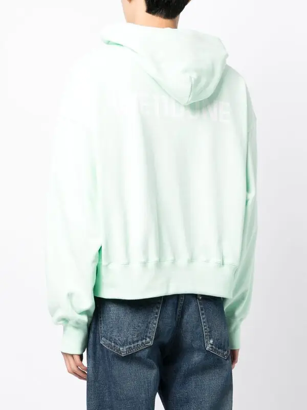 We11Done Logo-patch Cotton Hoodie - Green