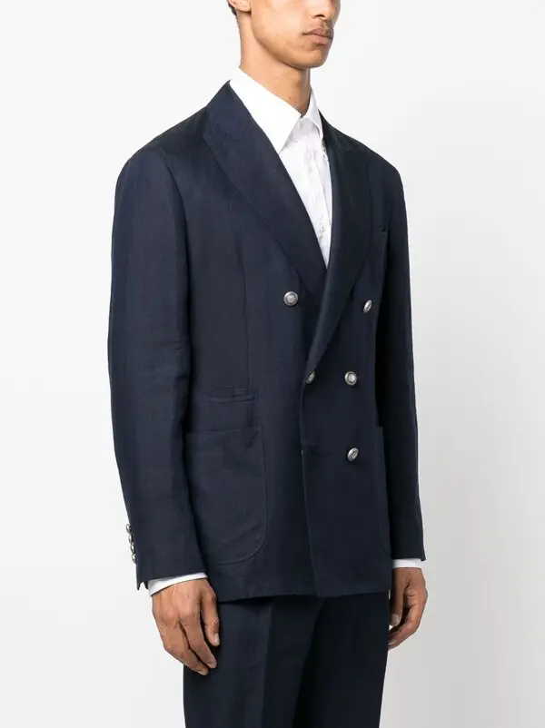 Brunello Cucinelli Double-breasted Linen Blazer