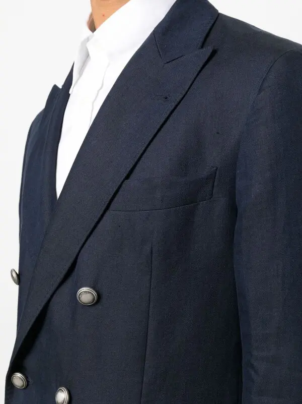 Brunello Cucinelli Double-breasted Linen Blazer