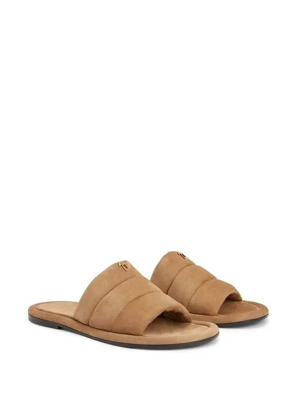 GIUSEPPE ZANOTTI Harmande Quilted Slides - Brown