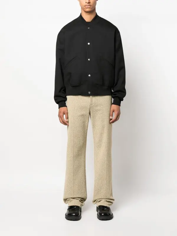 JIL SANDER Plain Cotton Bomber Jacket