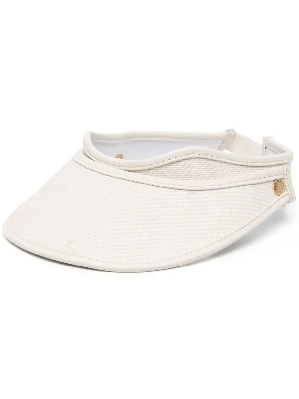 Rag & Bone Isla Woven Wide-Brim Visor - White | Editorialist display picture 1