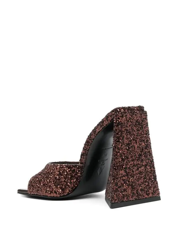 Attico Devon Sequin-embellished Sandals - Brown