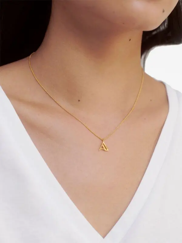 Monica Vinader Alphabet A Charm Necklace - Gold