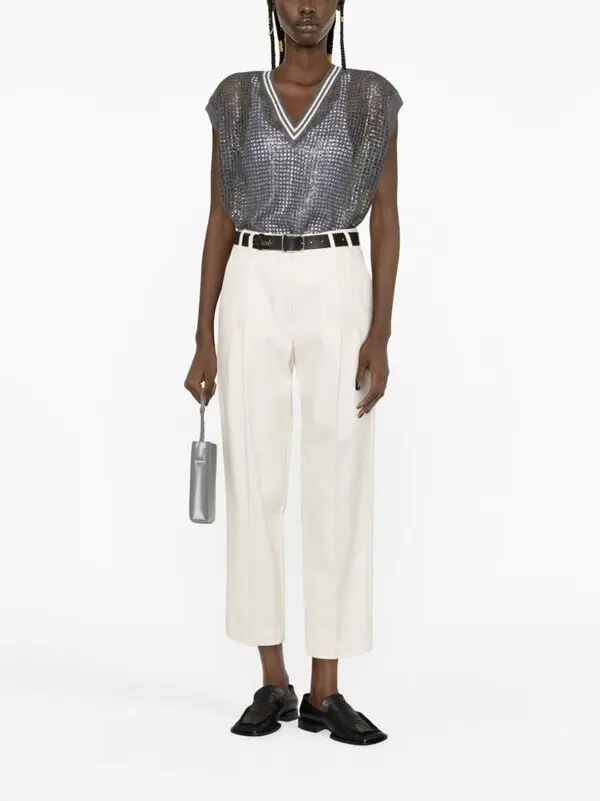 Brunello Cucinelli Cropped Cotton Trousers