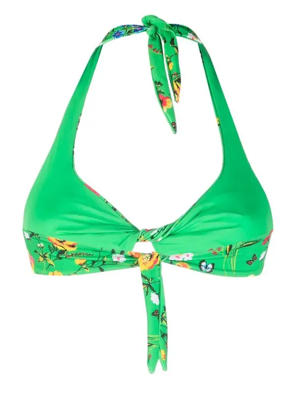 MC2 SAINT BARTH Floral-print Twist Bikini Top
