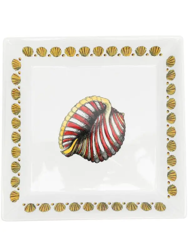 FORNASETTI Giro Di Conchiglie Plate - White