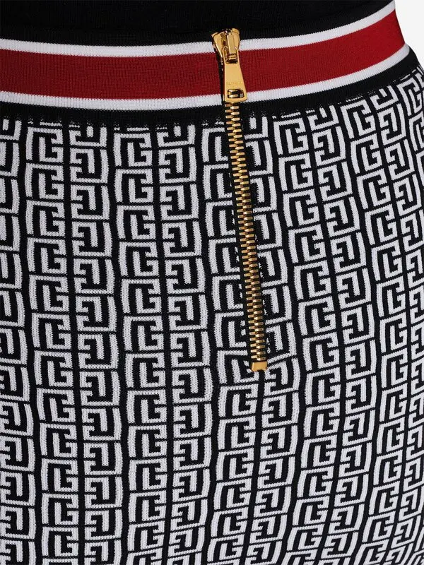 Balmain Monogram Knitted Miniskirt