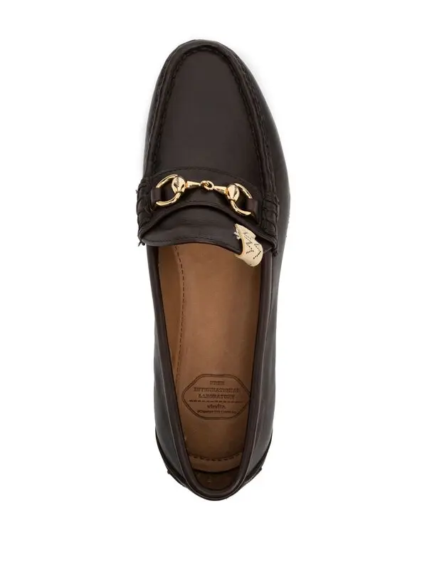 Visvim Abarth Moc-Folk Leather Loafers In Brown - 51% Off