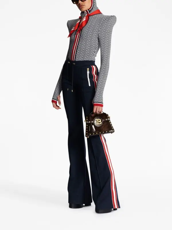 Balmain Stripe-detail Flared Trousers