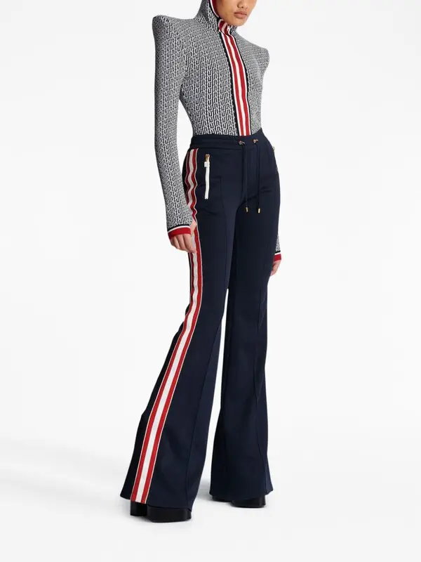 Balmain Stripe-detail Flared Trousers