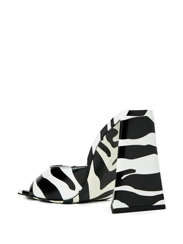 Attico Devon Zebra-print Sandals - Black