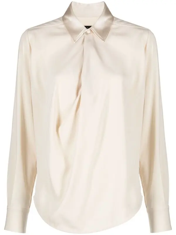 Rag & Bone Philippa Draped Satin Blouse