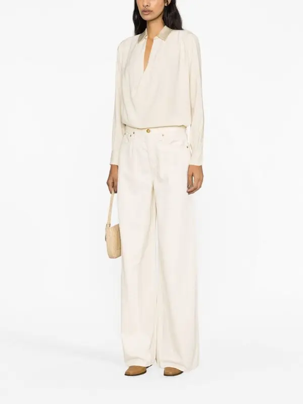 Rag & Bone Philippa Draped Satin Blouse