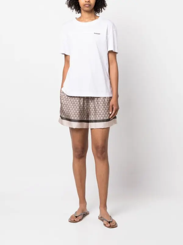 Brunello Cucinelli Graphic-print Silk Shorts