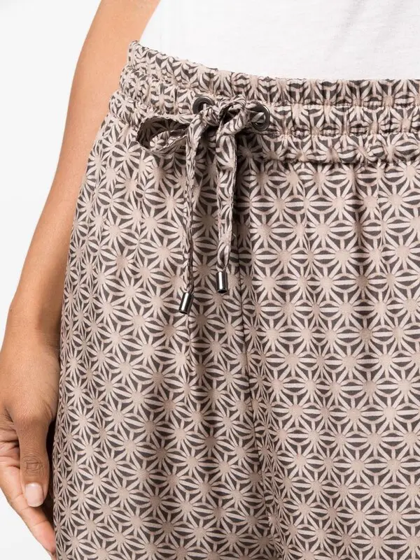 Brunello Cucinelli Graphic-print Silk Shorts