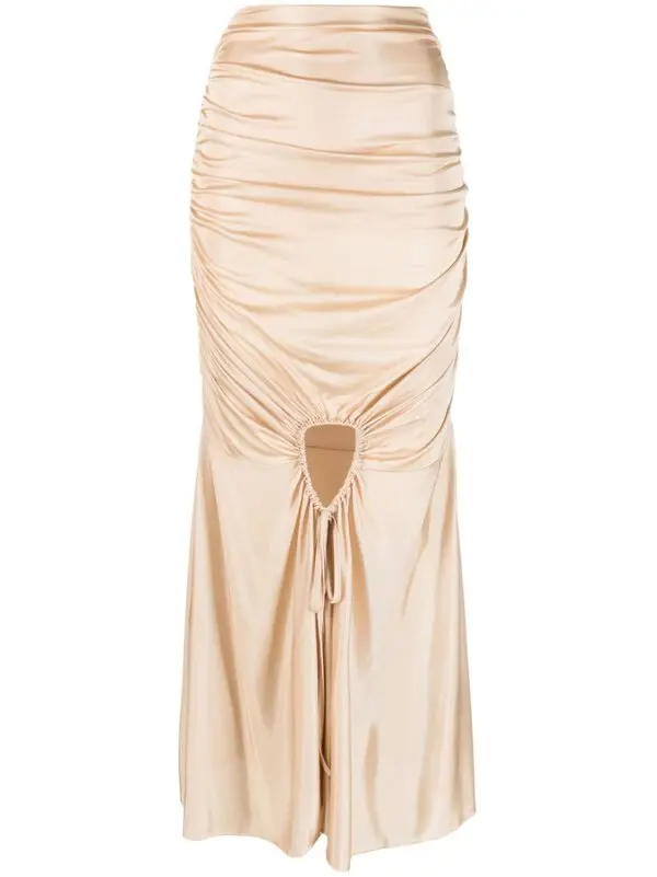 ANDREĀDAMO Gathered Asymmetric Skirt - Neutrals