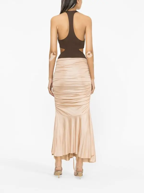 ANDREĀDAMO Gathered Asymmetric Skirt - Neutrals