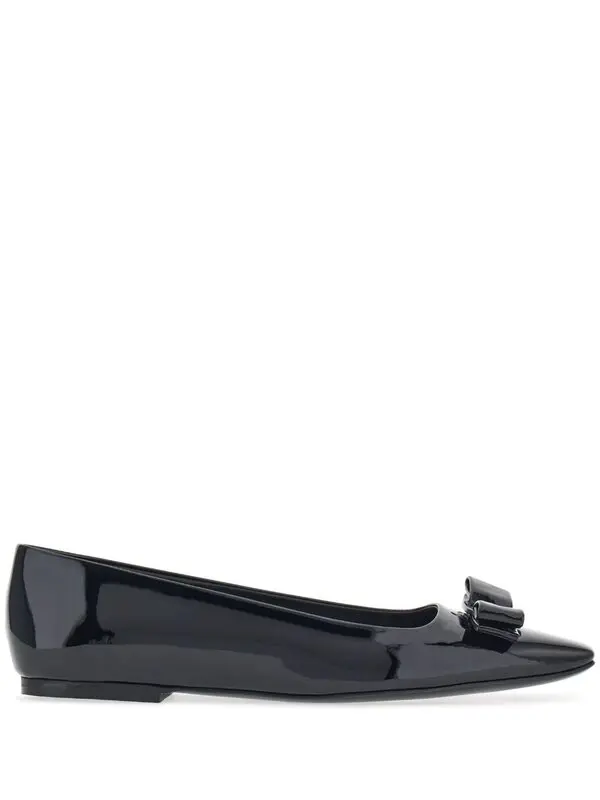 FERRAGAMO Vara Bow Ballerina Shoes - Black