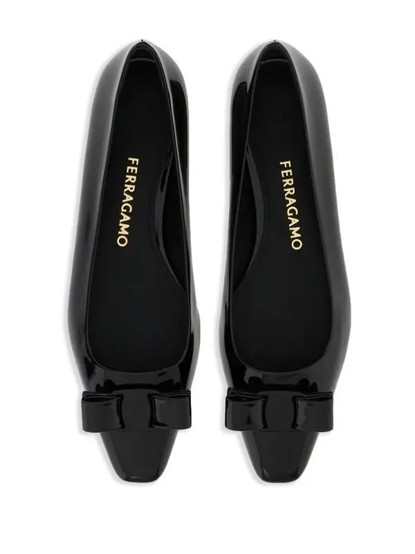 FERRAGAMO Vara Bow Ballerina Shoes - Black
