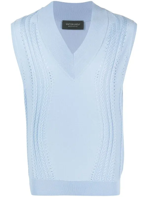 Viktor & Rolf Cable Knit V-neck Vest