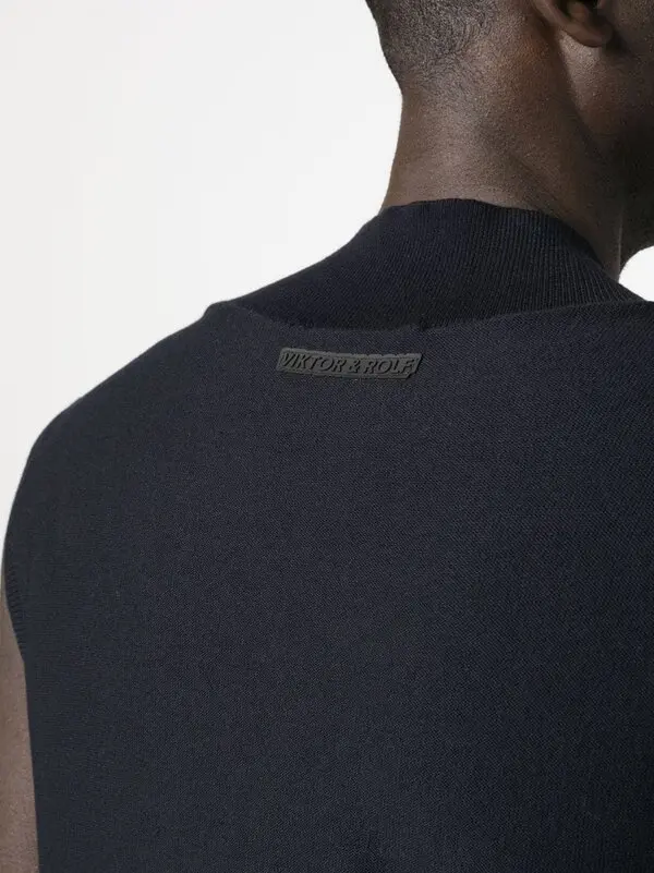 Viktor & Rolf V-neck Cable-knit Sleeveless Sweater