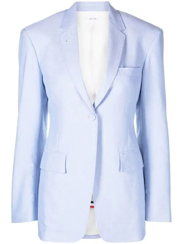 Thom Browne Single-breasted Cotton Blazer - Blue