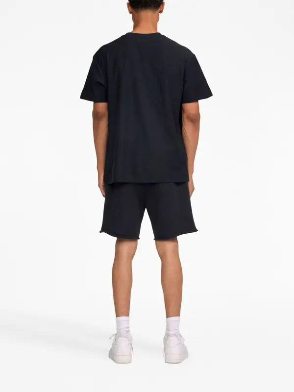 PURPLE BRAND Logo Print Cotton Track Shorts