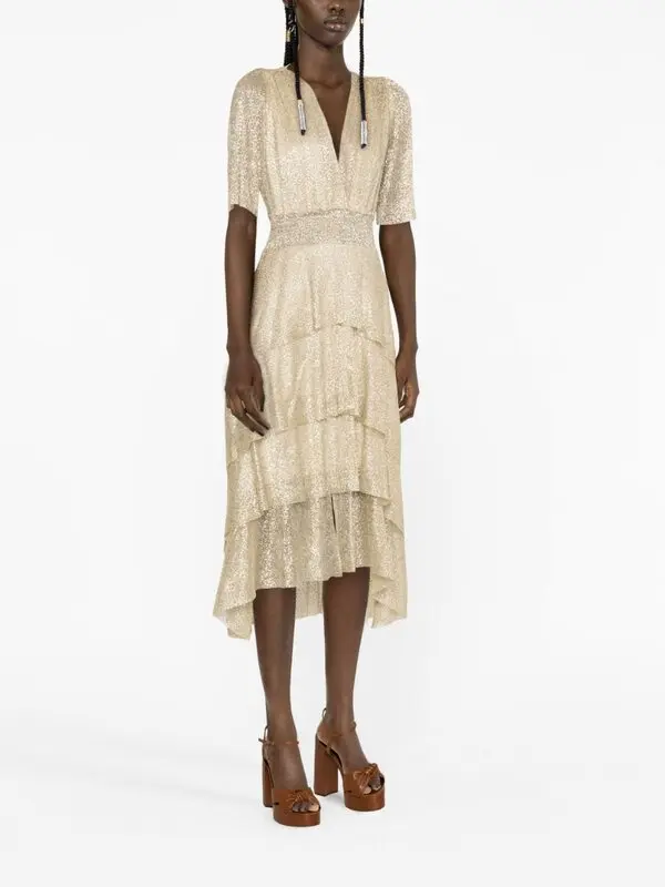 maje gold dress Maje long gold velvet dress, size 1 – Bee's Knees