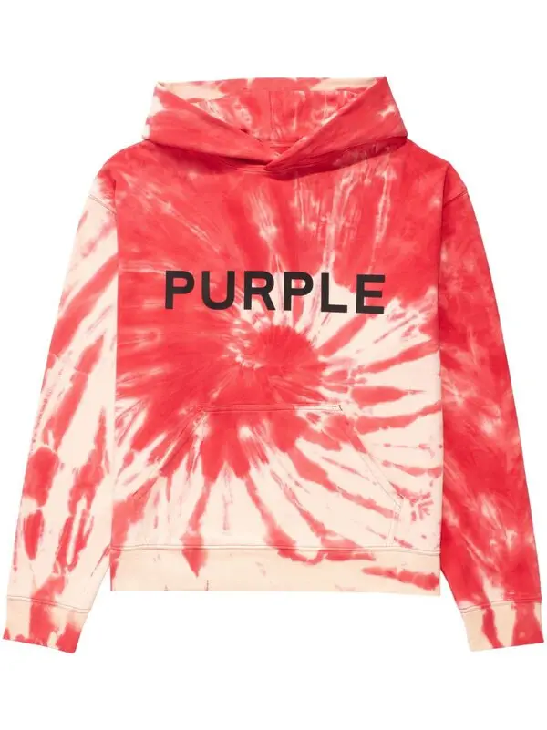 PURPLE BRAND Logo-print Tie-dye Hoodie