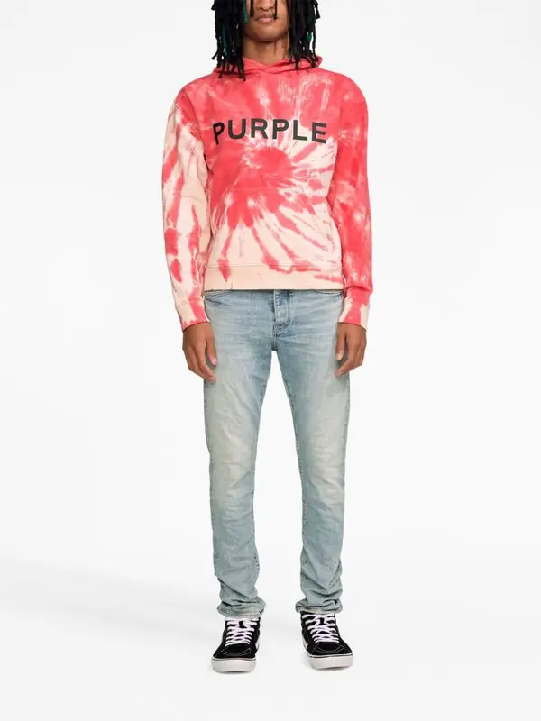 Purple Brand Logo-Print Tie-Dye Hoodie In Red - 33% Off | Editorialist