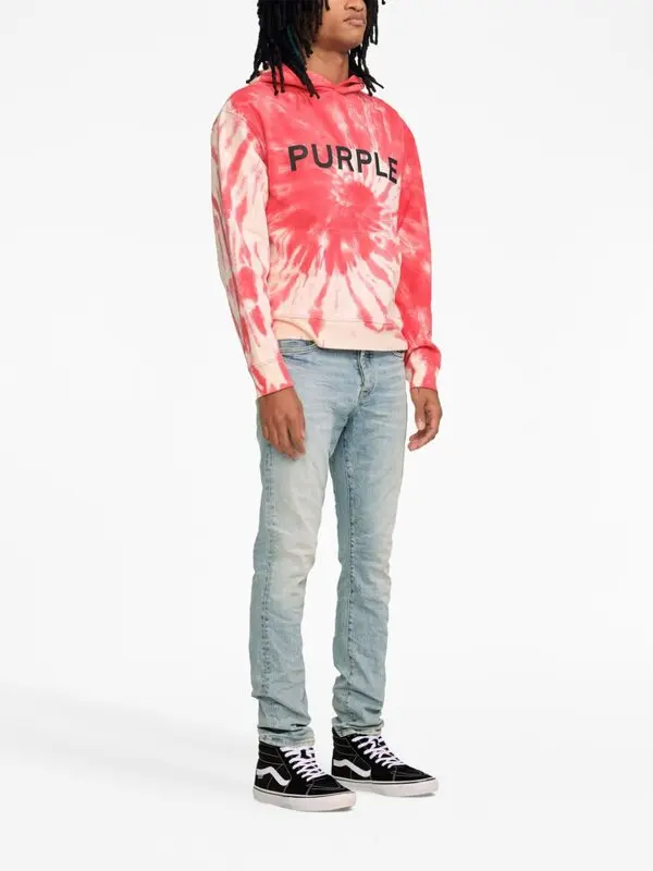 PURPLE BRAND Logo-print Tie-dye Hoodie