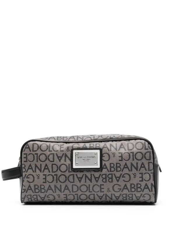 Dolce & Gabbana Logo-print Wash Bag - Brown