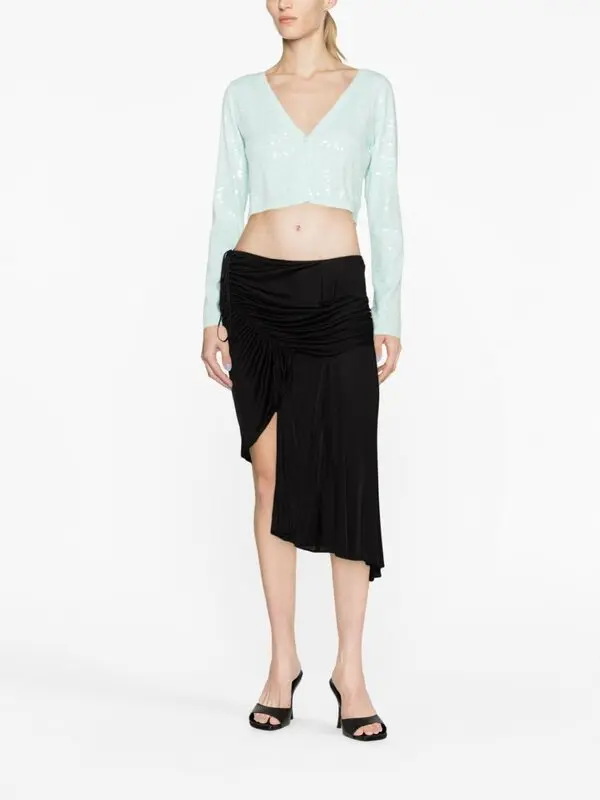 N°21 Low-rise Pleated Asymmetric Skirt