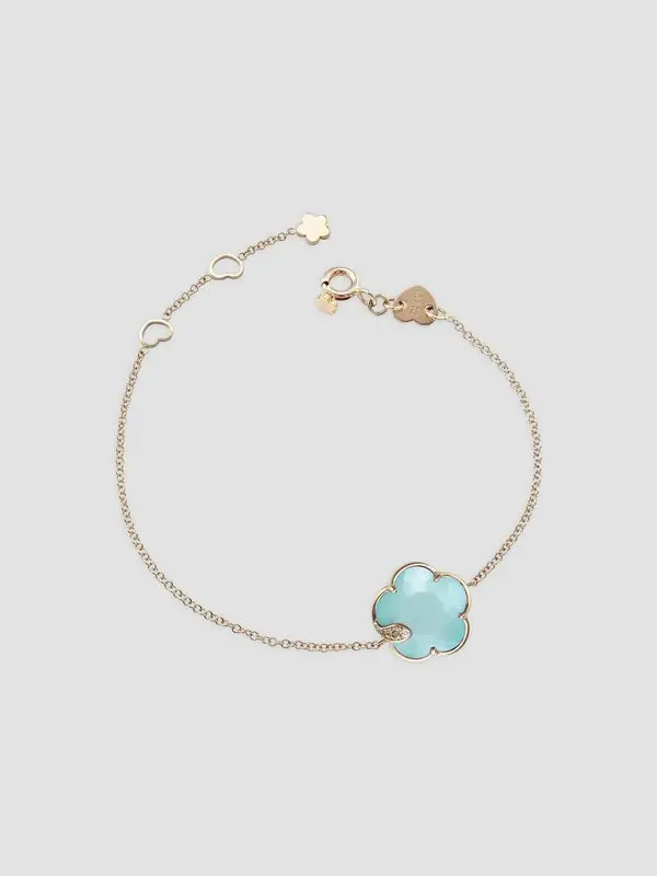 Pasquale Bruni Petit Joli 18k Rose Gold, 0.04 Tcw Diamonds & White Moonstone Bracelet - Turquoise