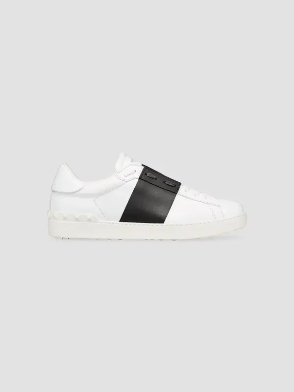 Valentino Garavani Calfskin Open Sneakers - White Black