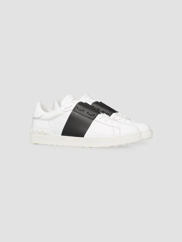 Valentino Garavani Calfskin Open Sneakers - White Black
