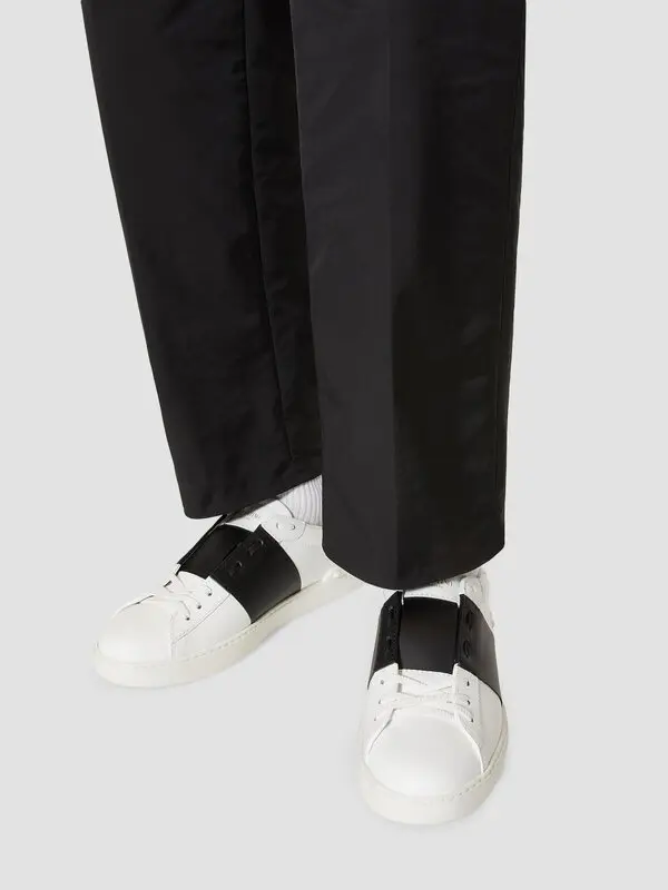 Valentino Garavani Calfskin Open Sneakers - White Black