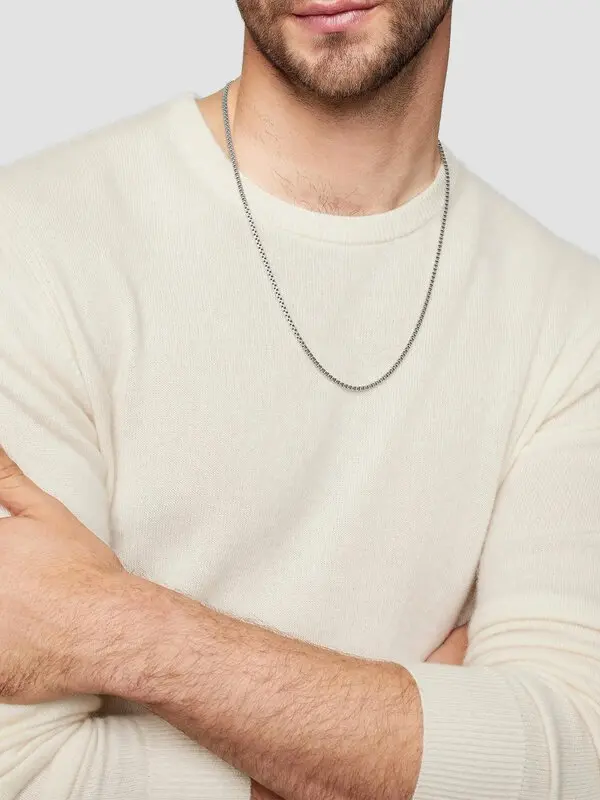 David Yurman The Chain Collection Sterling Small Double Box Chain Necklace
