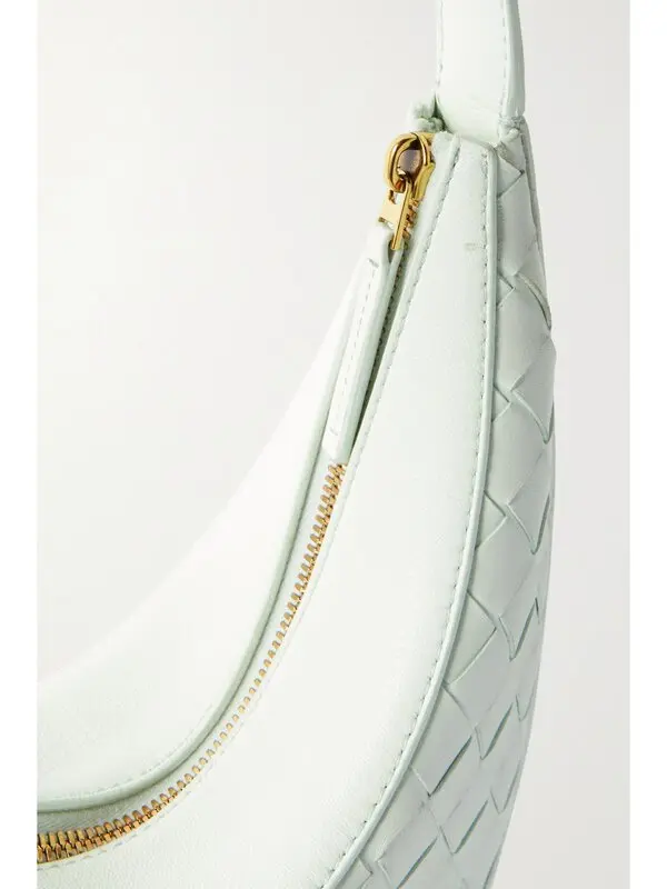 Bottega Veneta Small Drop Intrecciato Leather Shoulder Bag - White