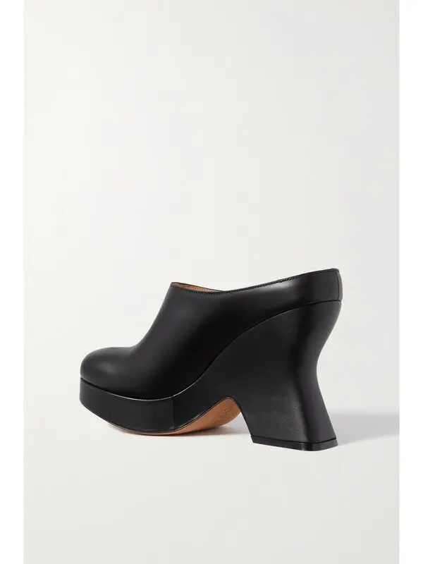 Loewe Terra Leather Platform Mules