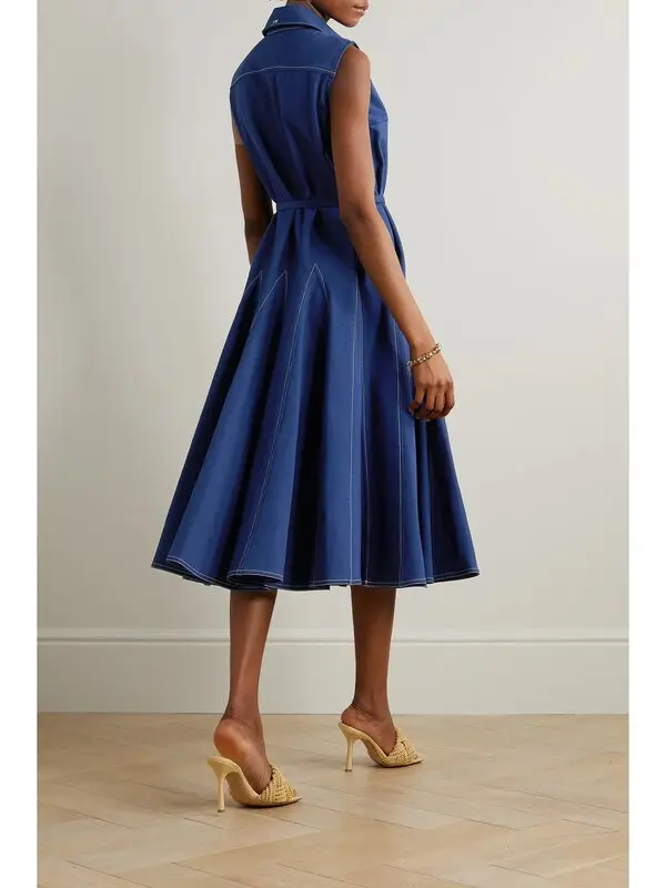 emilia wickstead denim dress EMILIA WICKSTEAD Ellen belted denim midi dress  Uberchique
