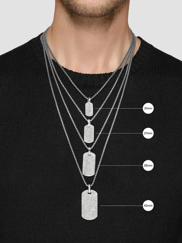 David Yurman The Streamline Collection Titanium Tag Enhancer Pendant - Black Diamond