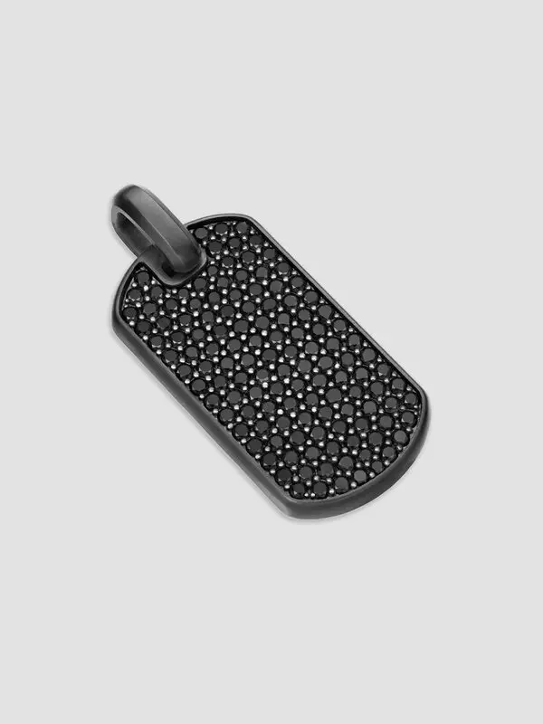 David Yurman The Streamline Collection Titanium Tag Enhancer Pendant - Black Diamond