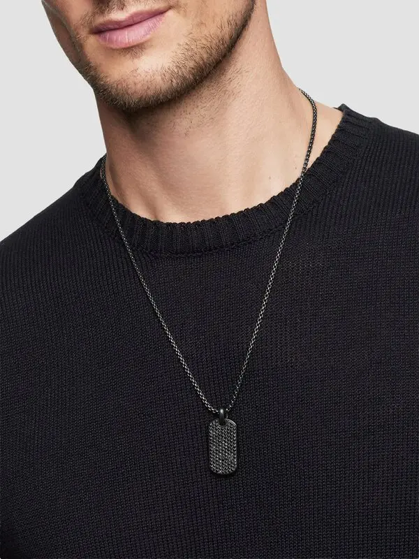 David Yurman The Streamline Collection Titanium Tag Enhancer Pendant - Black Diamond
