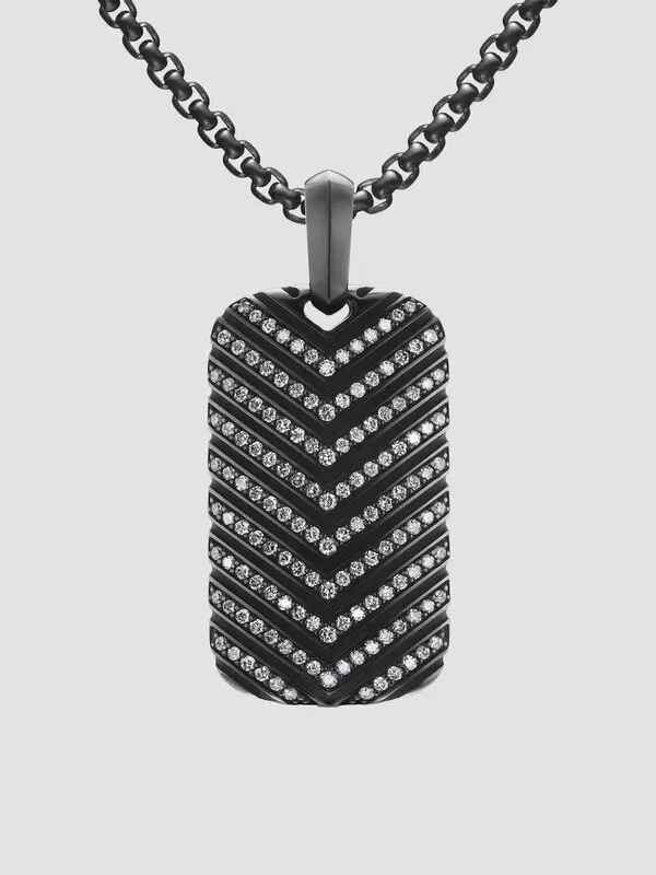 David Yurman The Streamline Collection Titanium Tag Enhancer Pendant - Diamond Black