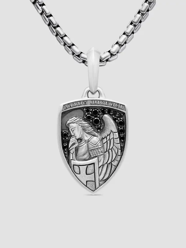 David Yurman Amulets St. Michael Sterling &amp; Pav&eacute Pendant