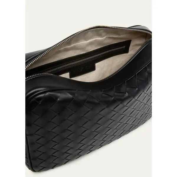 Bottega Veneta Intrecciato Crossbody Bag - Black/silver