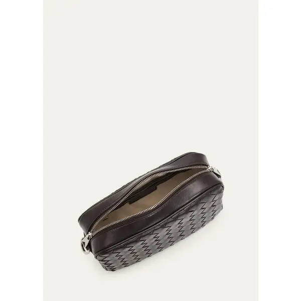 Bottega Veneta Intrecciato Crossbody Bag - Black/silver